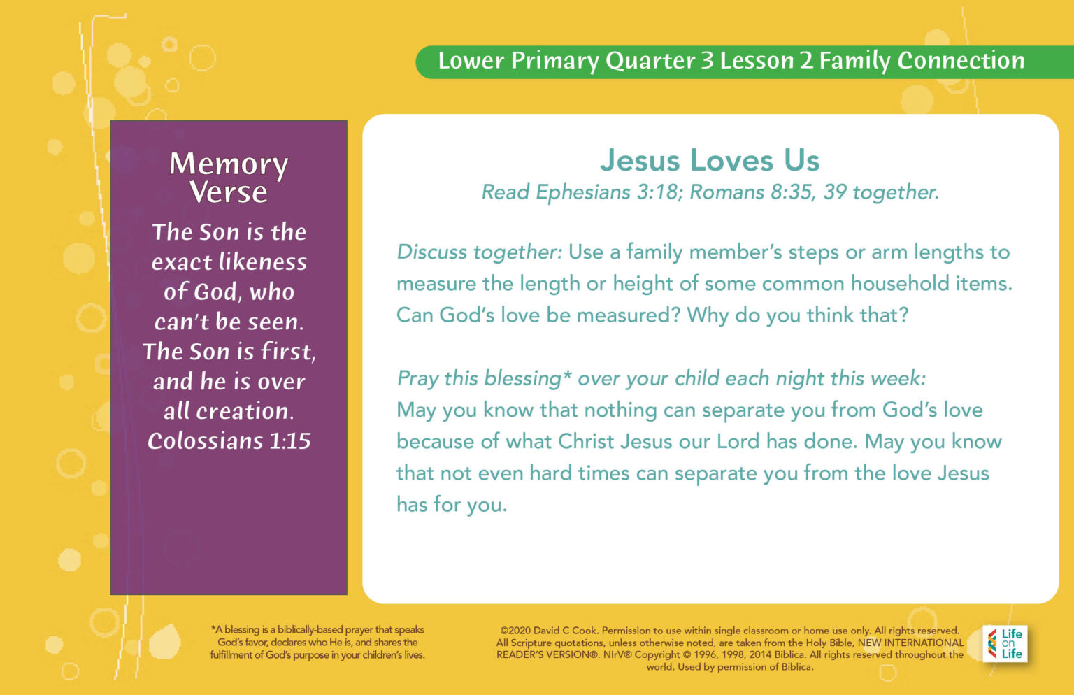 Jesus Loves Us | Life on Life | Sunday School Lessons