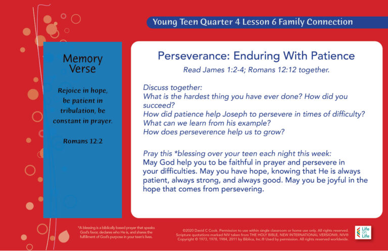 Perseverance: Enduring with Patience | Life on Life | Sunday School ...