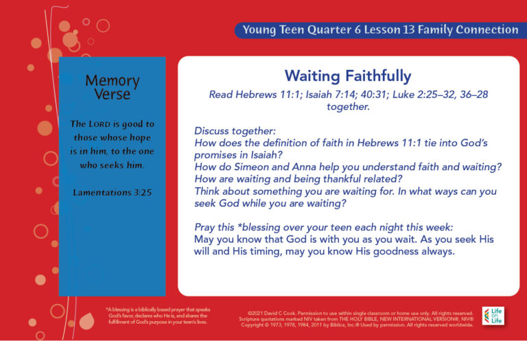 Waiting Faithfully | Life on Life | Sunday School Curriculum for Kids