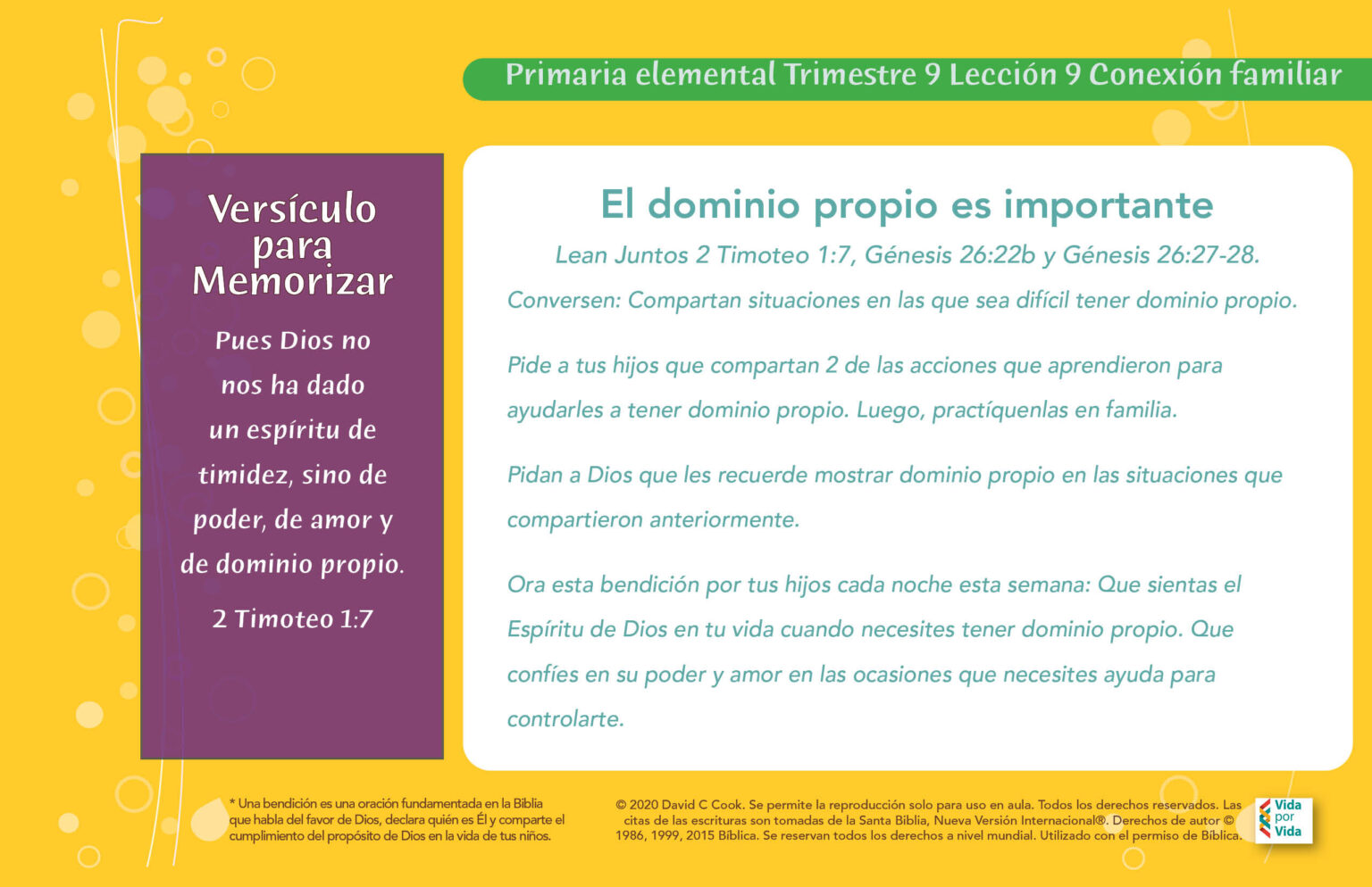 El dominio propio es importante | Vida por Vida | Lecciones bíblicas ...