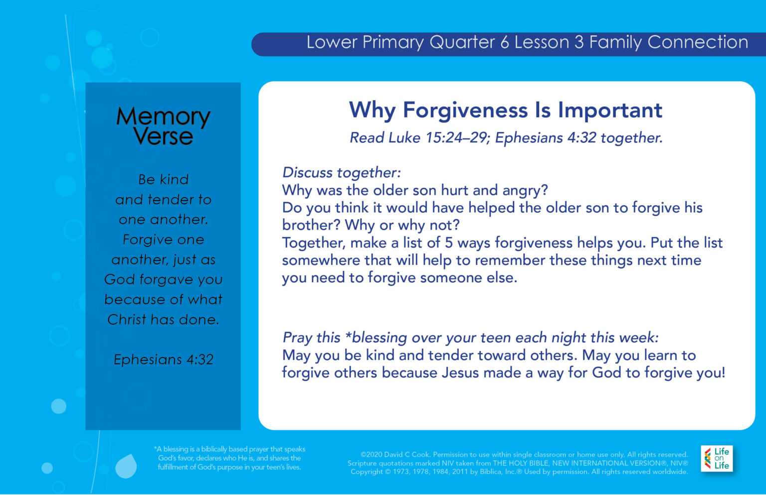 Why Forgiveness Is Important | Life on Life | Sunday School Curriculum ...