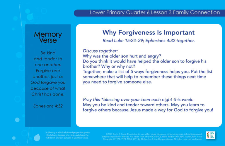 Why Forgiveness Is Important | Life on Life | Sunday School Curriculum ...