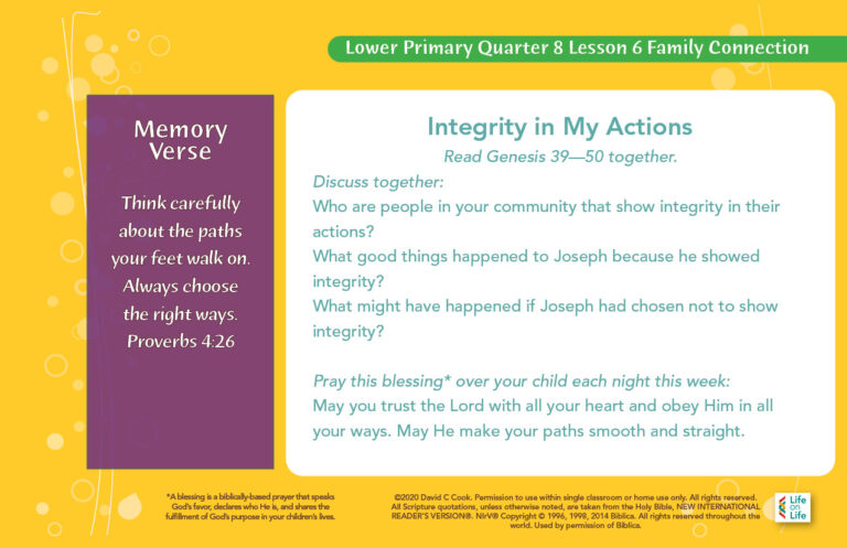 Integrity in My Actions | Life on Life | Sunday School Lessons