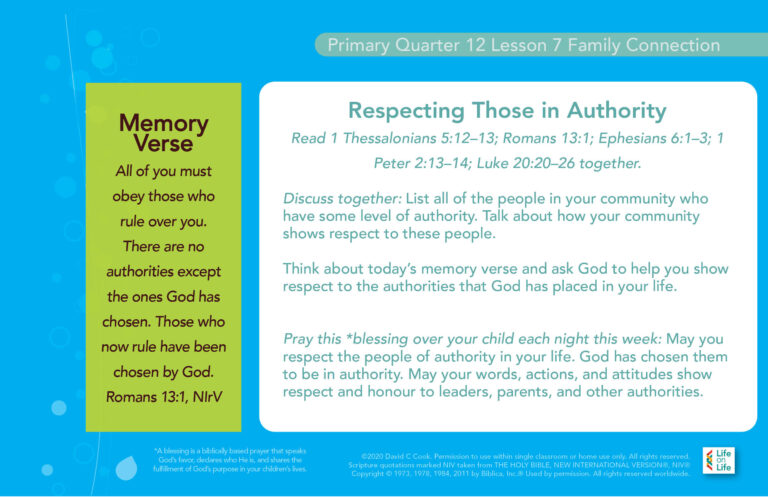 Respecting Those in Authority | Life on Life | Youth Sunday School ...