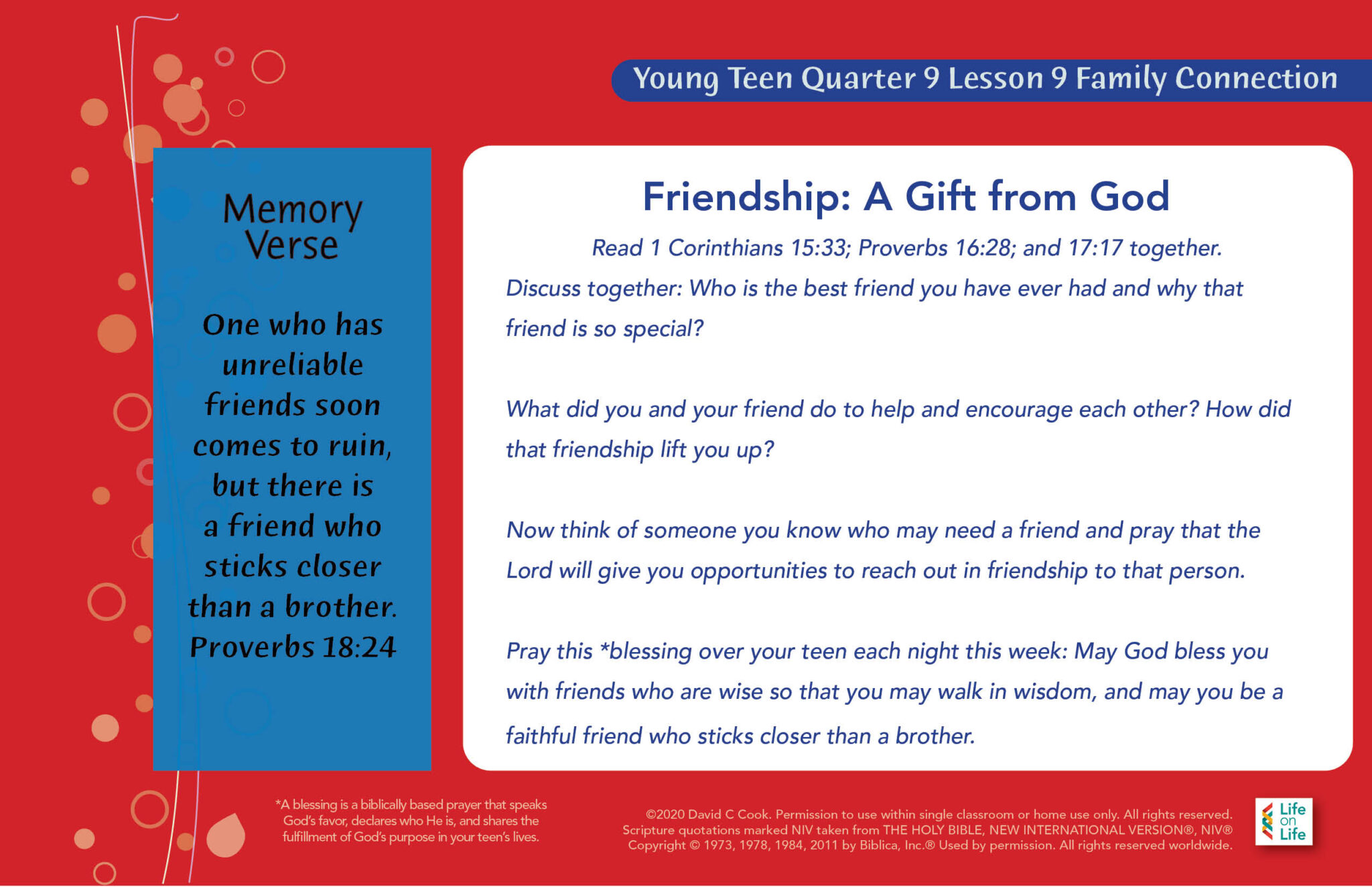 Friendship: A Gift from God | Life on Life | Youth Sunday School Curriculum